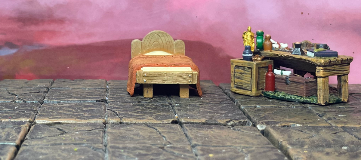 3DRPG: Milestone Heroes & Dwarven Forge - Bed and Desk DnD Scatter