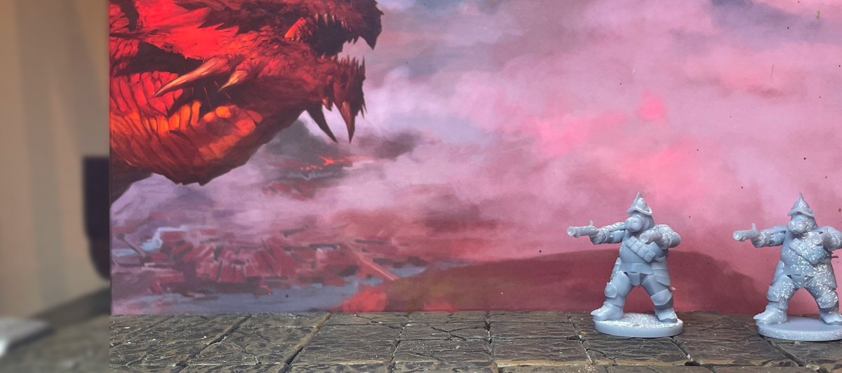 3DRPG: mz4250 - DnD Giff Fighter w Two Blunderbusses | Resin Miniature